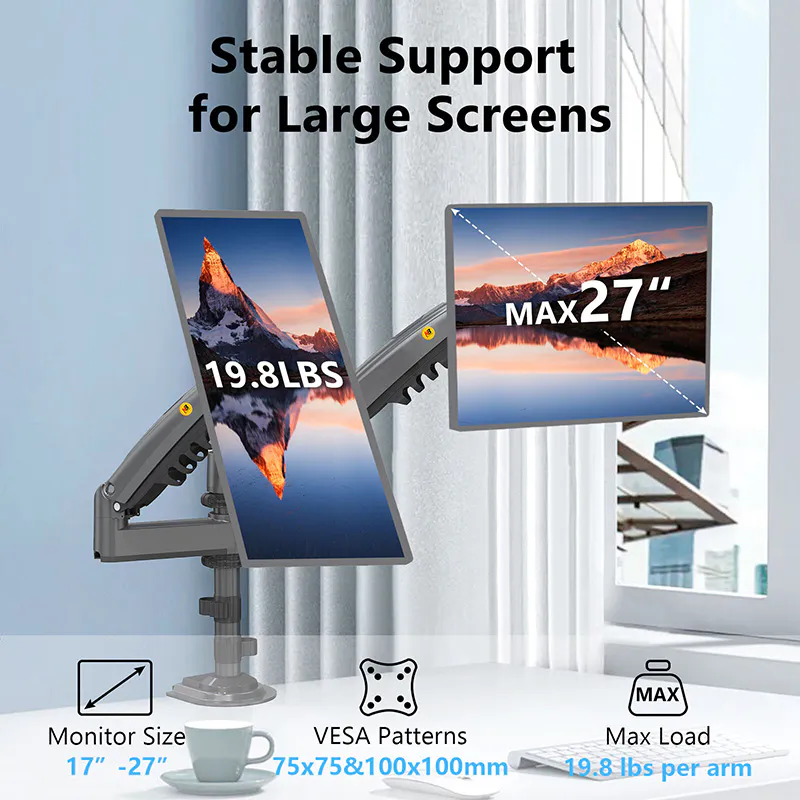 Dual Monitor Arm for Desktops NB-H180 - Skyline Mobile
