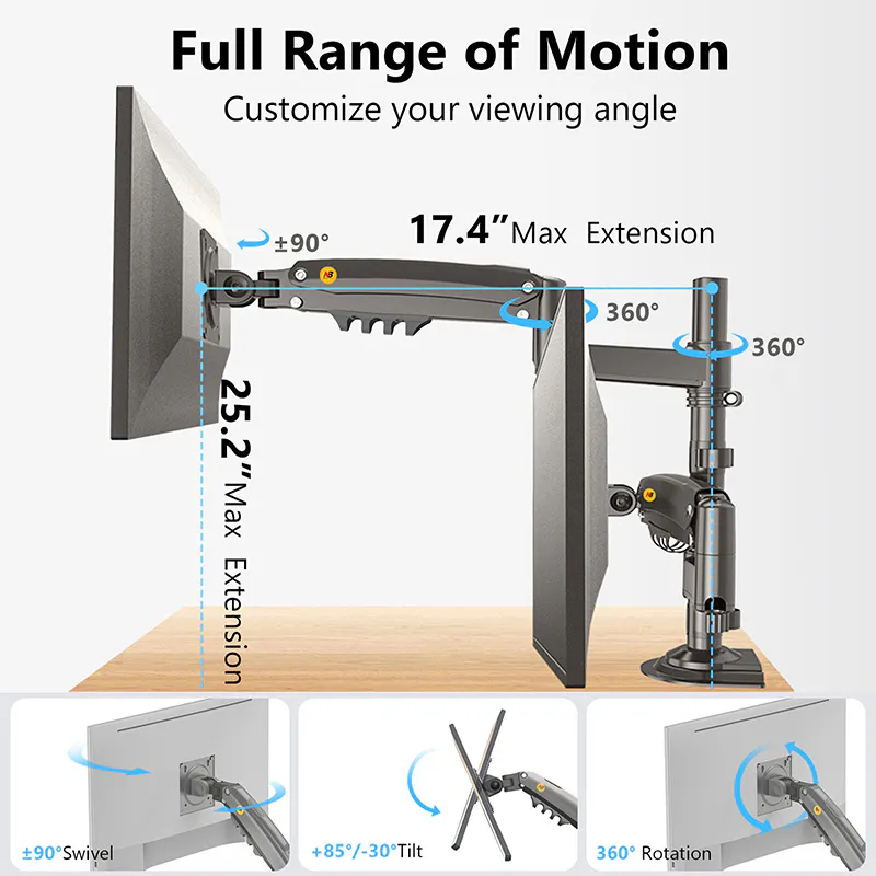 Dual Monitor Arm for Desktops NB-H180 - Skyline Mobile